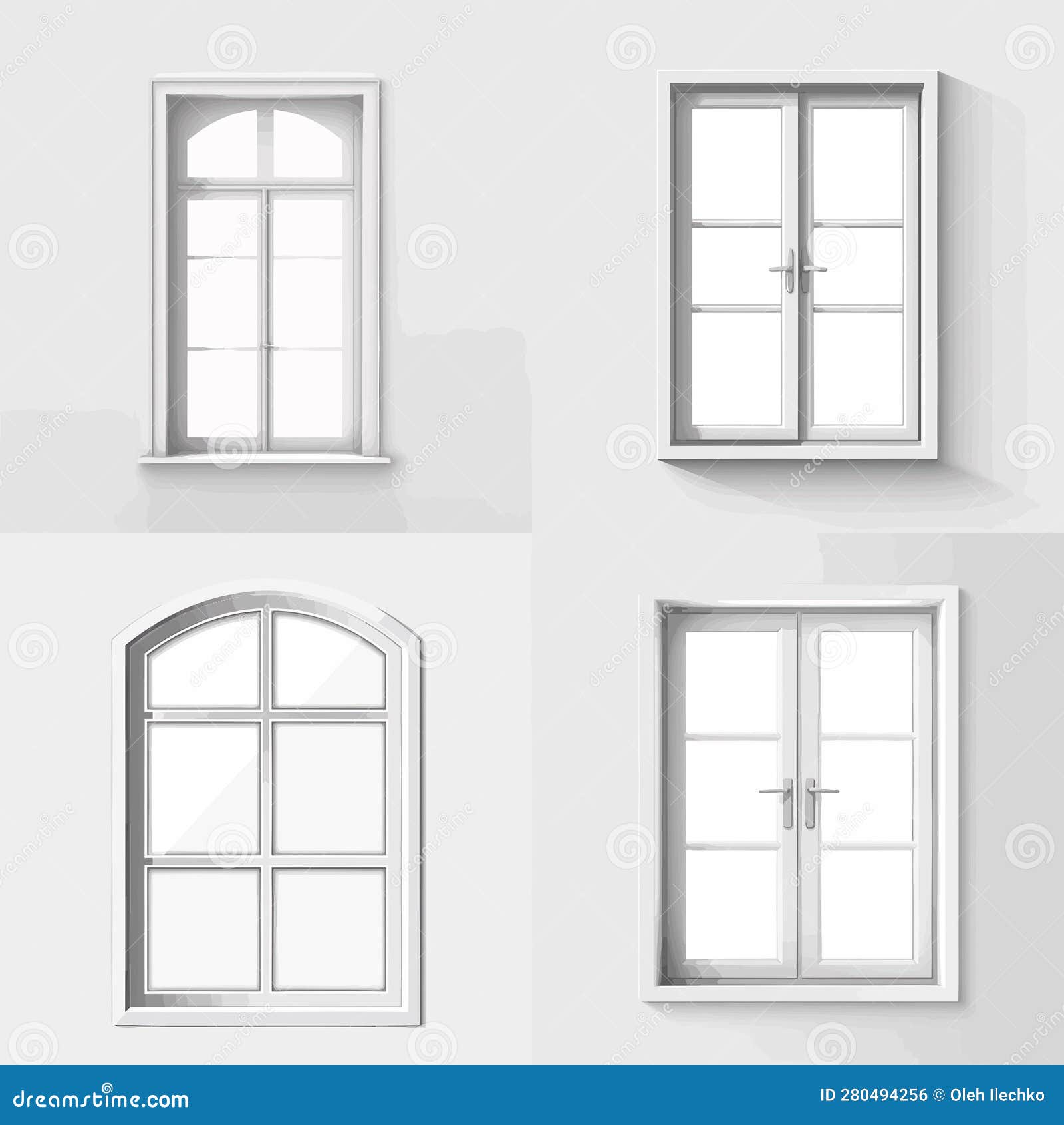 Empty Window Frames Set Vector Isolated Illustration Stock Vector ...