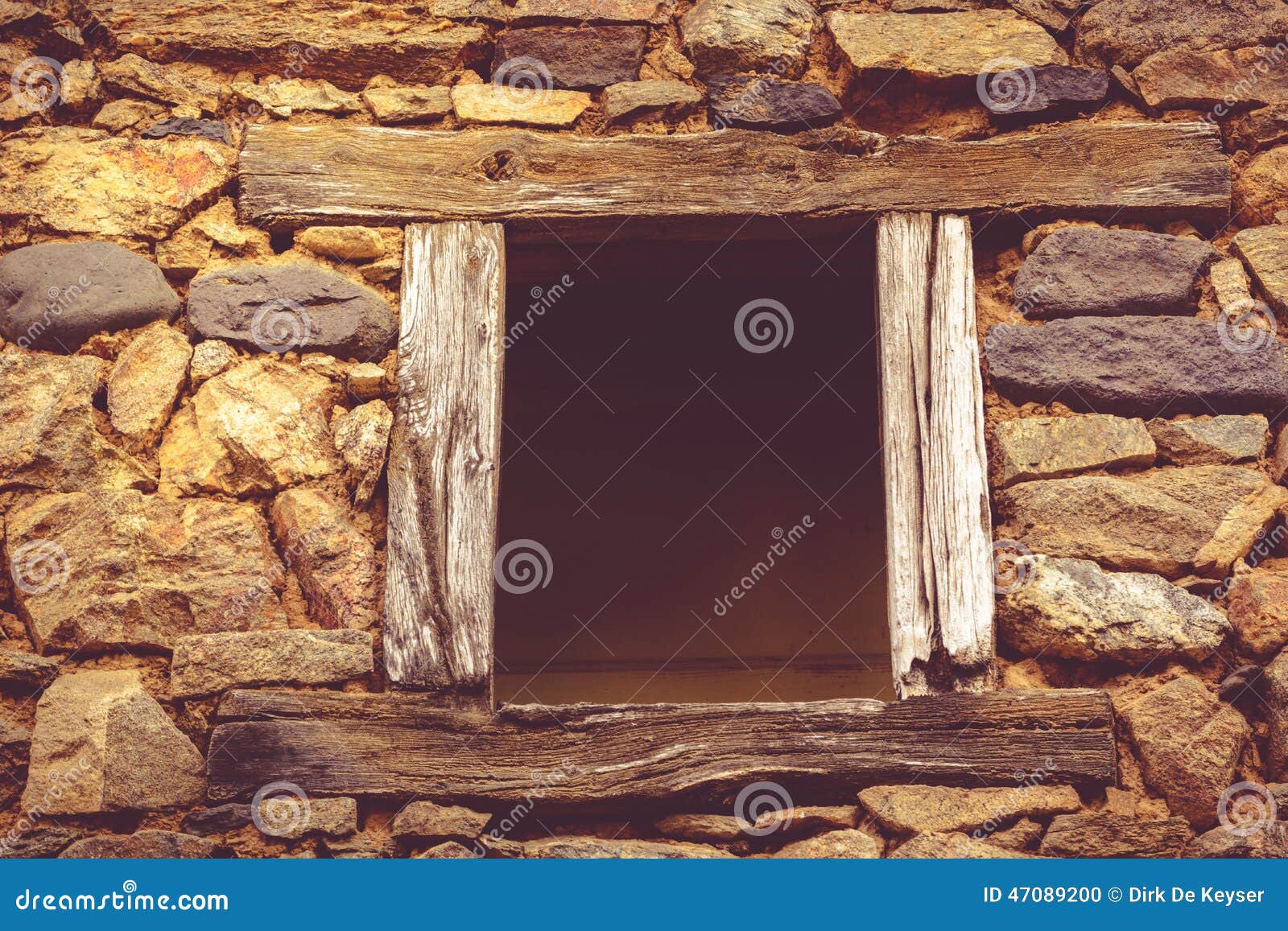 Empty Window with Old Wooden Frame Stock Photo - Image of texture ...