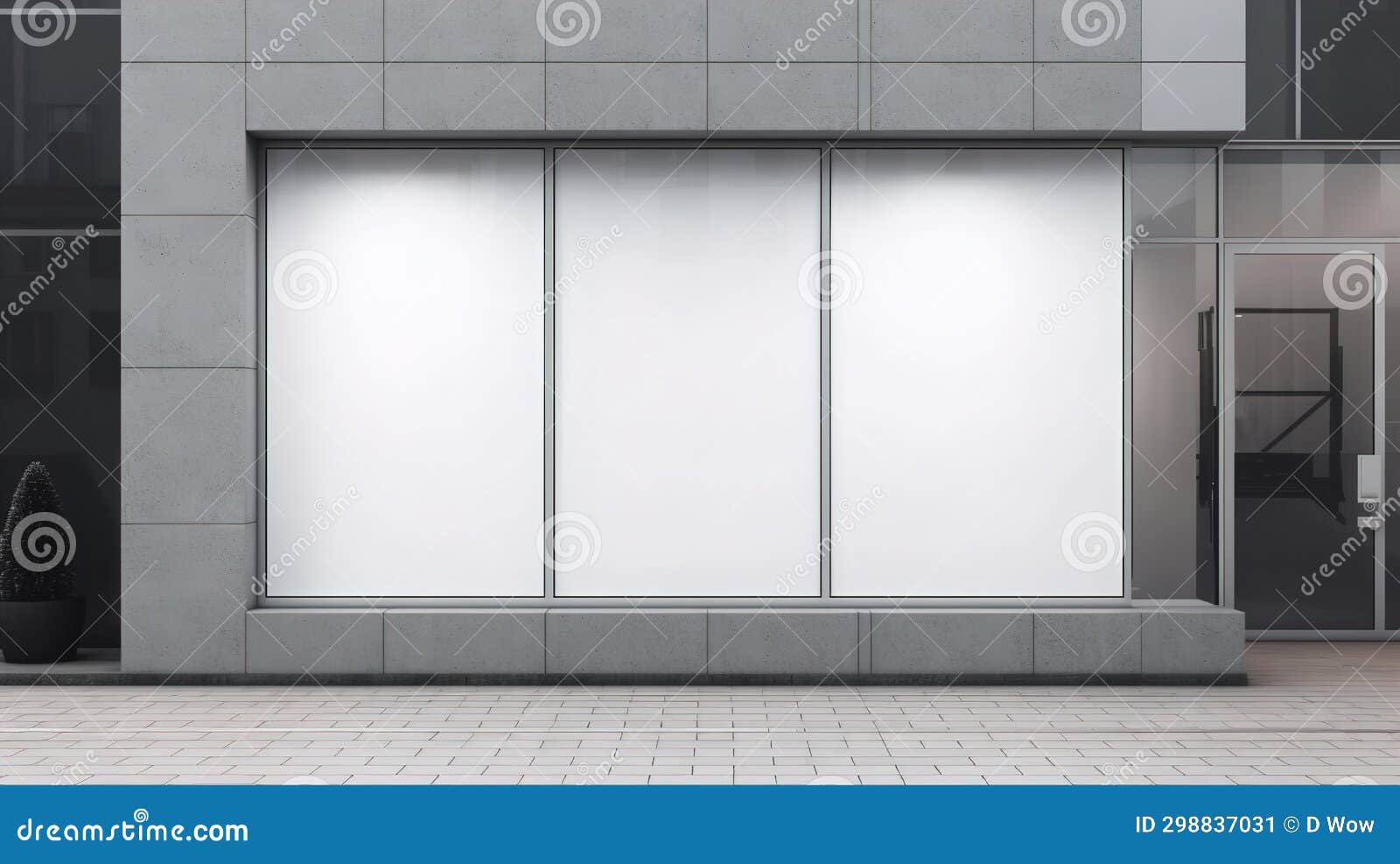 Empty Window Poster Template. Advertising Banner in the Store, Office ...