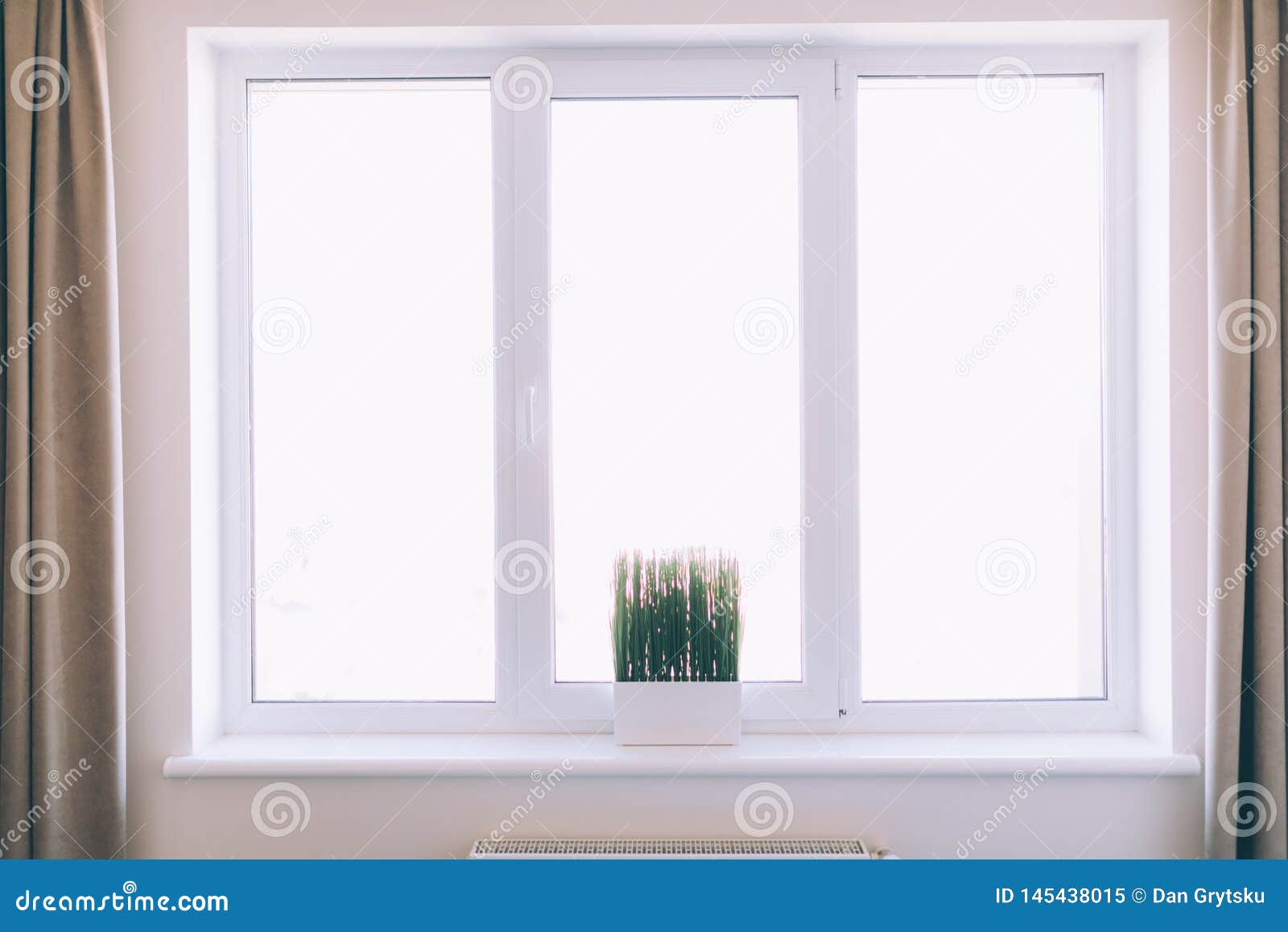 Empty Window Room Interior Decoration Background. Home Window Stock ...