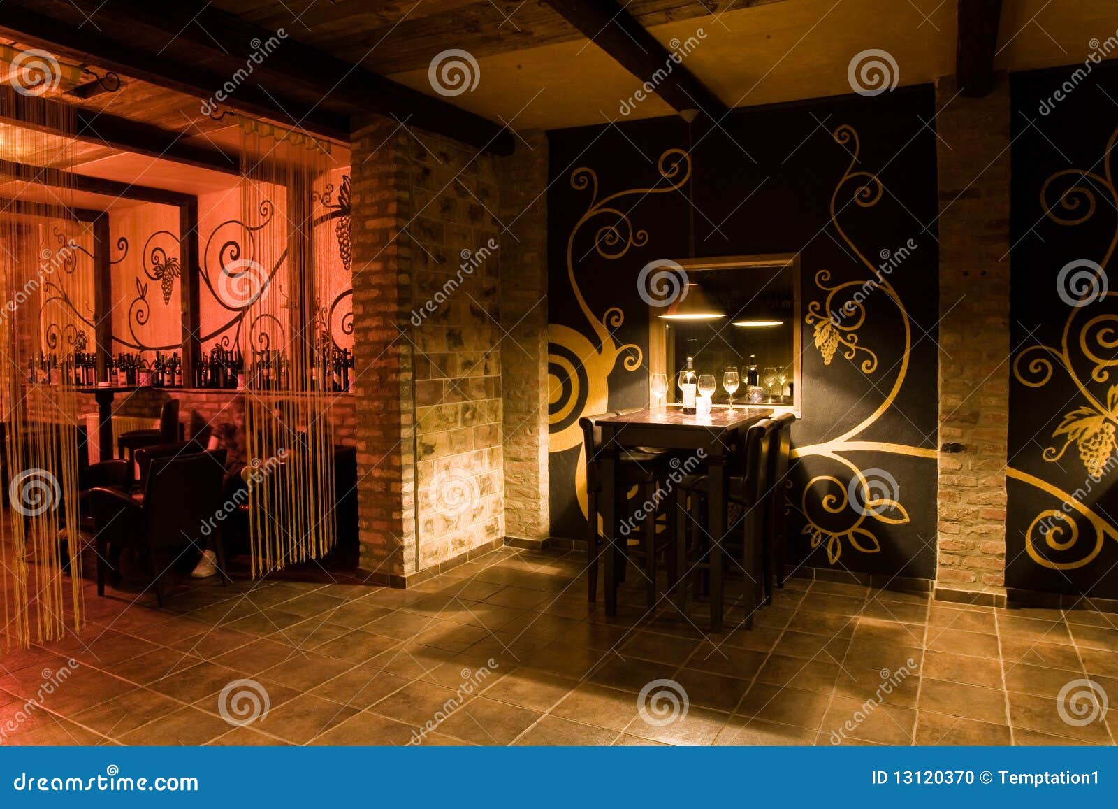 Empty wine bar stock photo. Image of underground, dark - 13120370