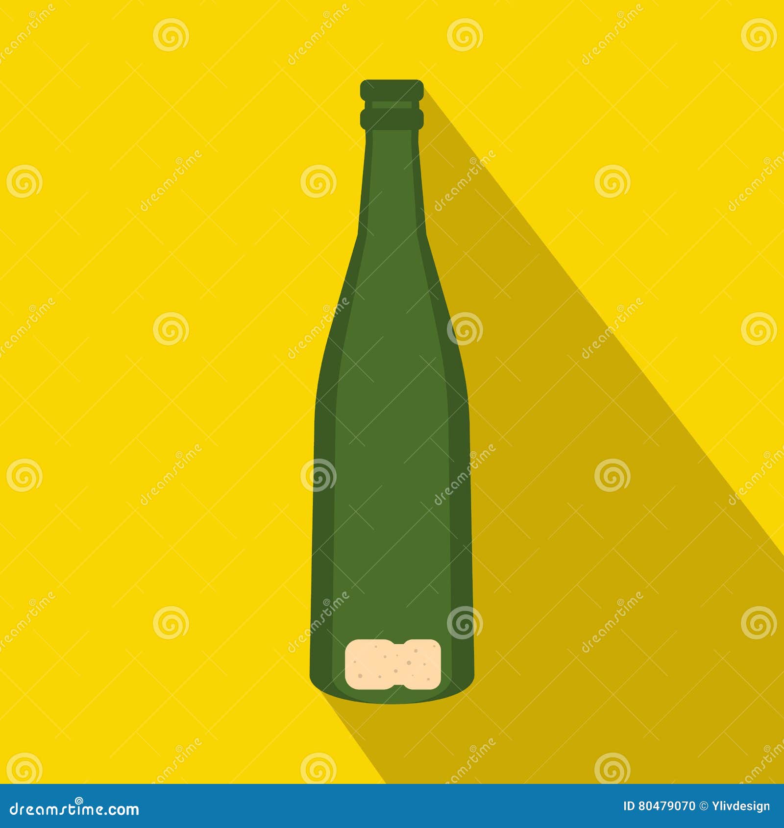 Empty Wine Bottle Icon, Flat Style Stock Vector - Illustration of ...
