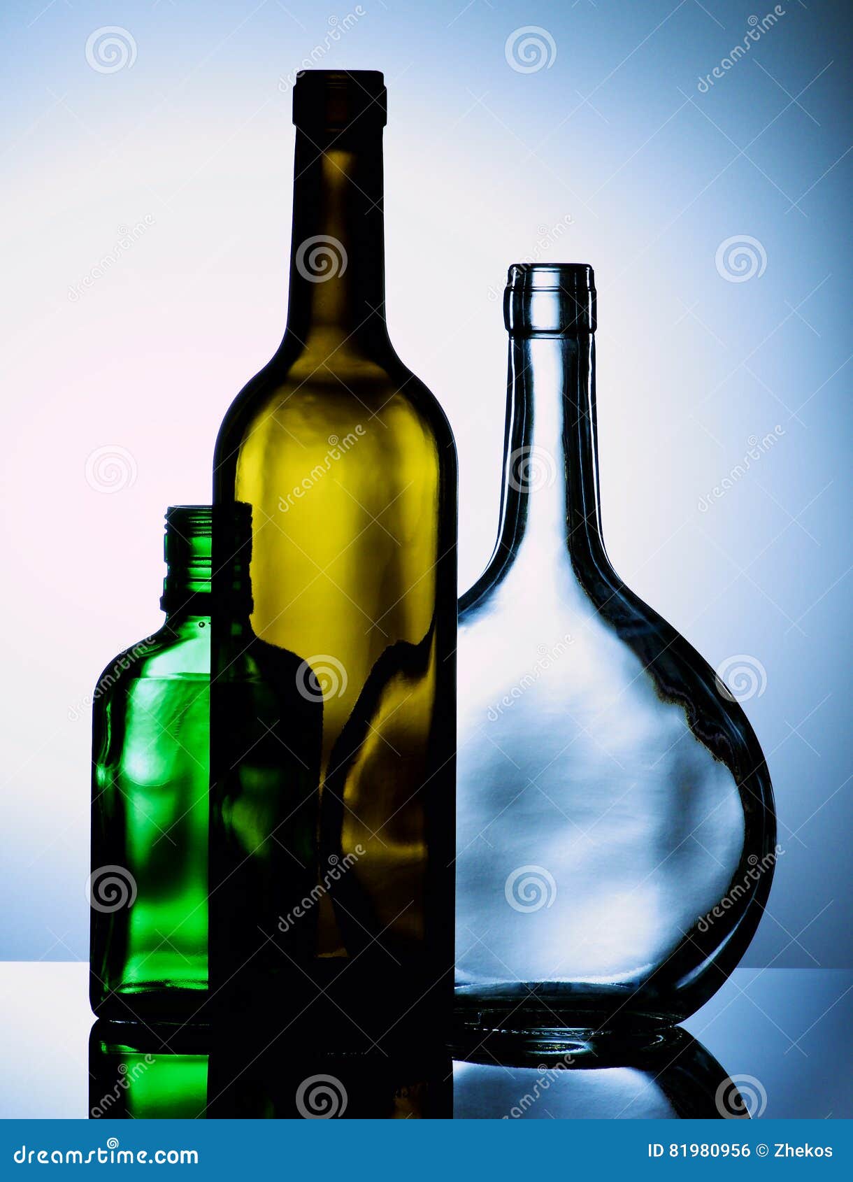 Empty Wine Bottles stock photo. Image of bottle, green - 81980956