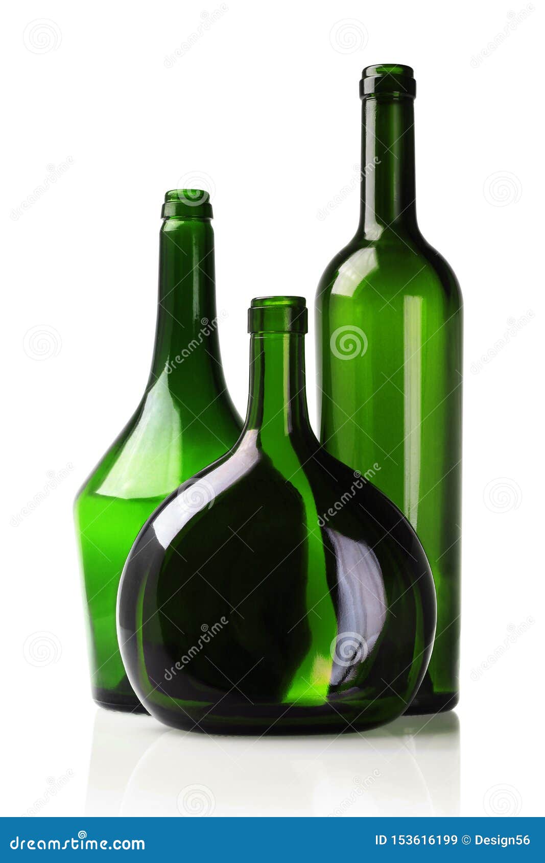 Empty Wine Bottles stock image. Image of object, studio - 153616199