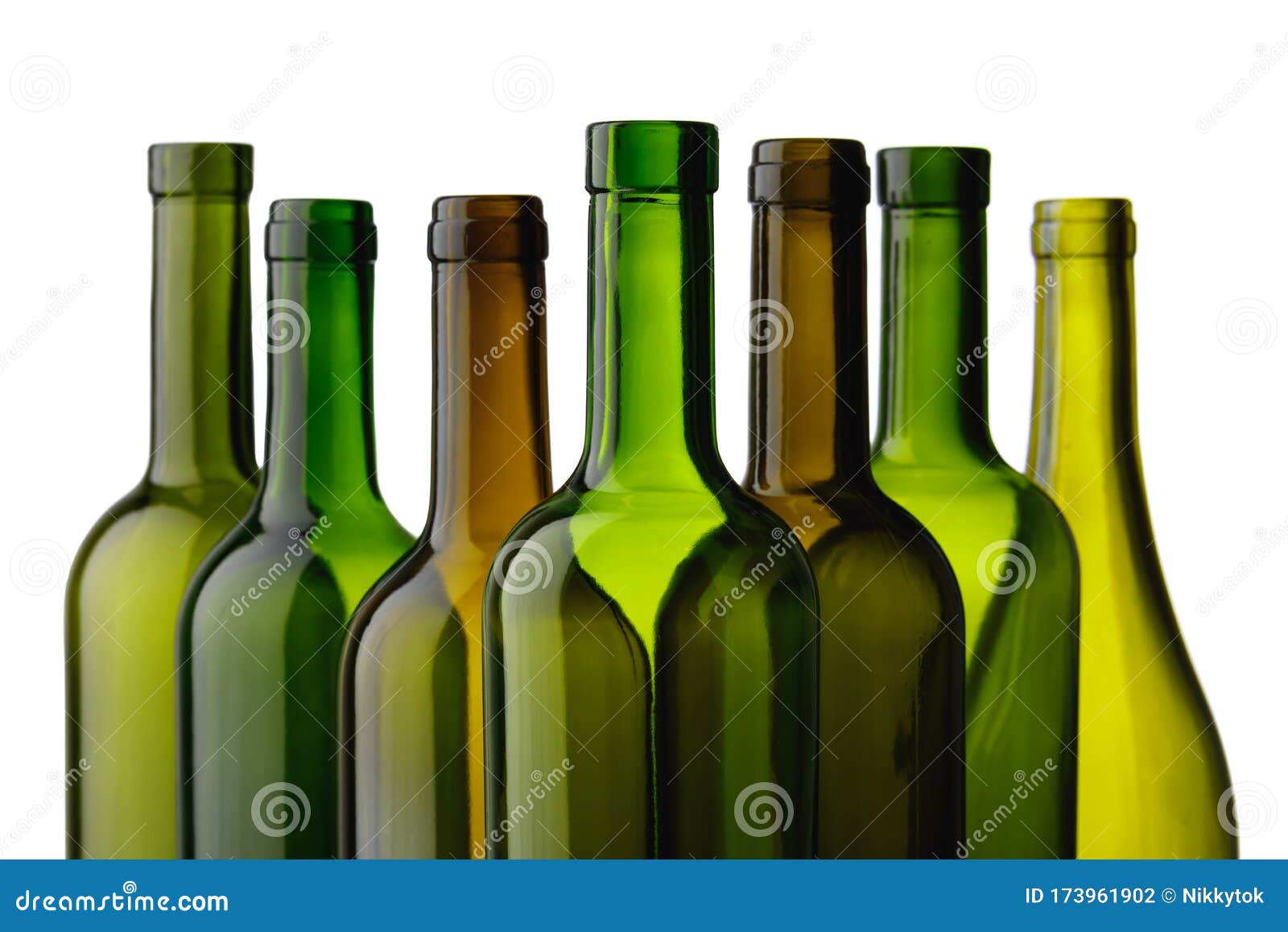 Empty Wine Bottles, Isolated on White Stock Photo - Image of alcohol ...