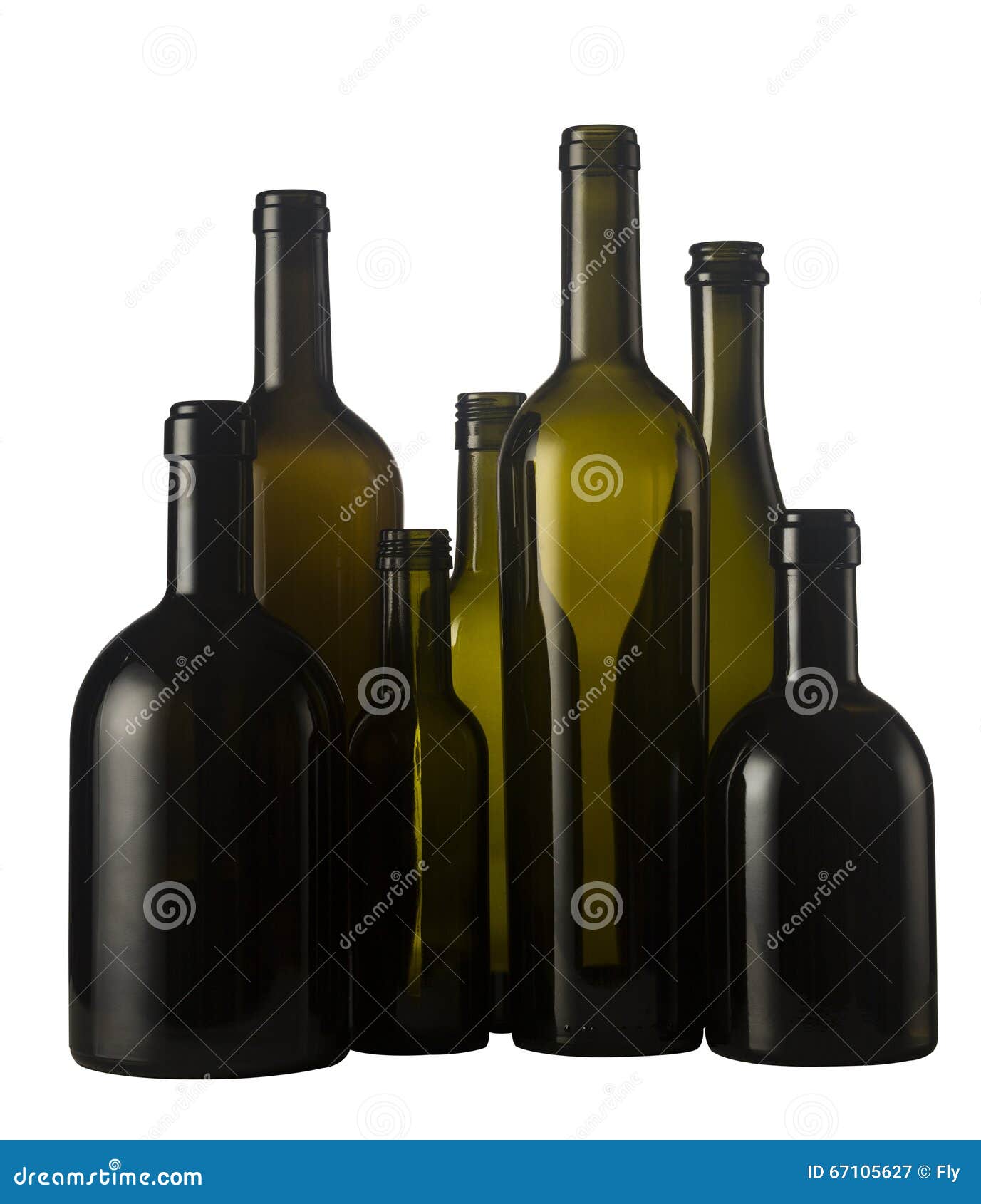 Empty Wine Bottles Isolated on White Stock Image - Image of empty ...