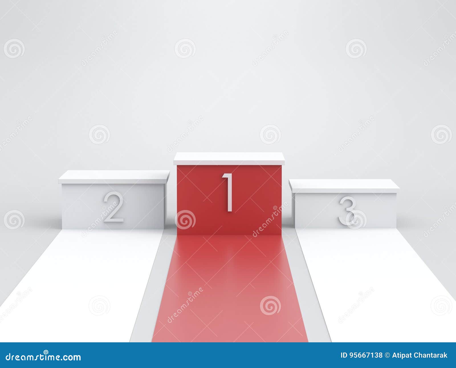 Empty Winners Podium. 3D Rendering. Stock Illustration - Illustration ...