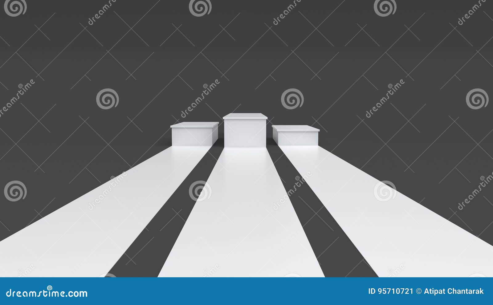 Empty Winners Podium on Dark Background. 3D Rendering Stock ...