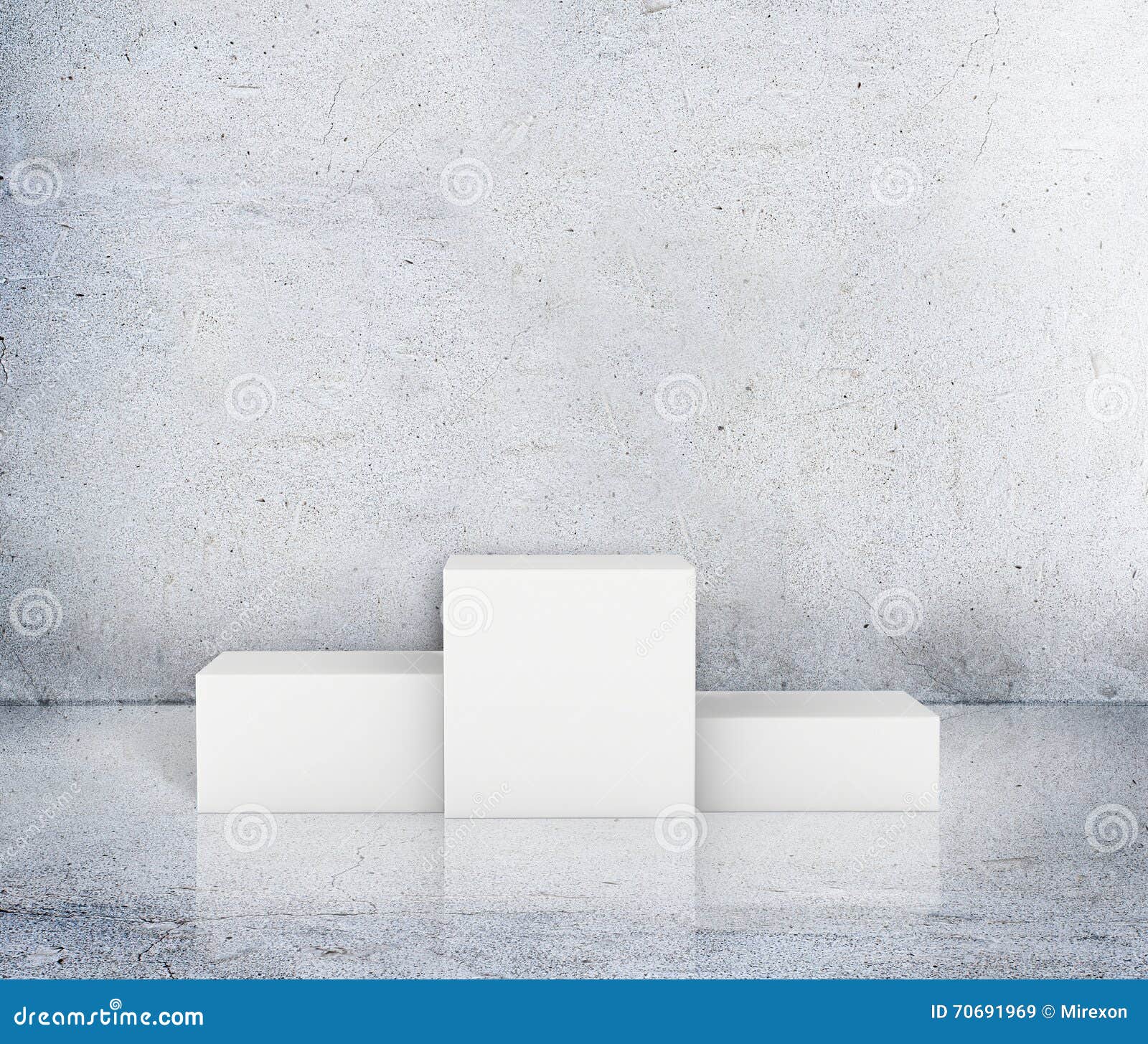 Empty Winners Podium with First, Second and Third Place for Award ...