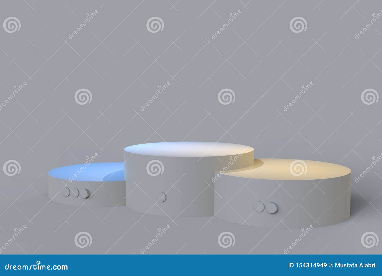 Winning Platform of the Three Centers 3D Rendering Stock Illustration ...