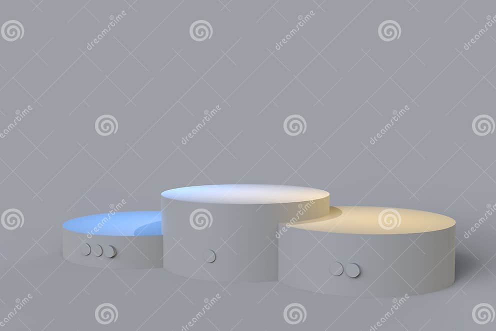 Winning Platform of the Three Centers 3D Rendering Stock Illustration ...