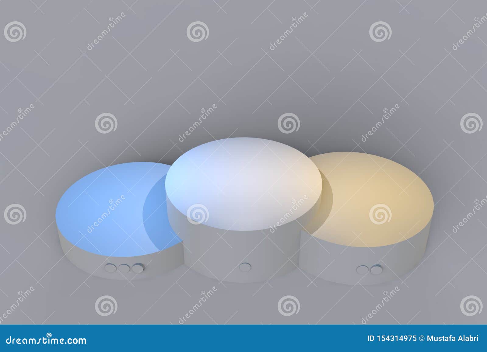 Winning Platform of the Three Centers 3D Rendering Stock Illustration ...