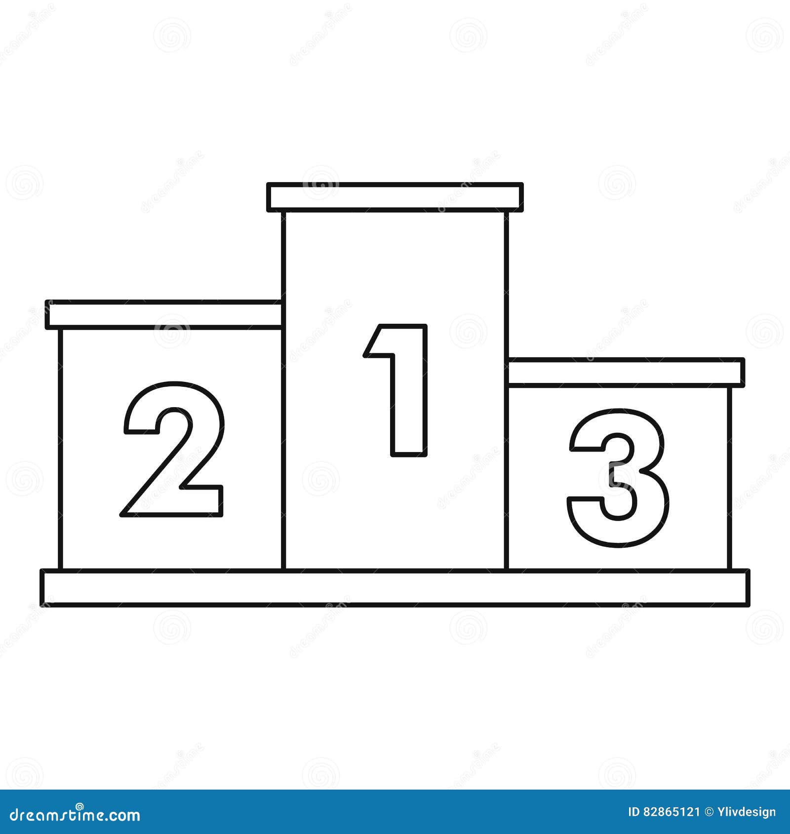 Empty Winners Podium Icon, Outline Style Stock Vector - Illustration of ...