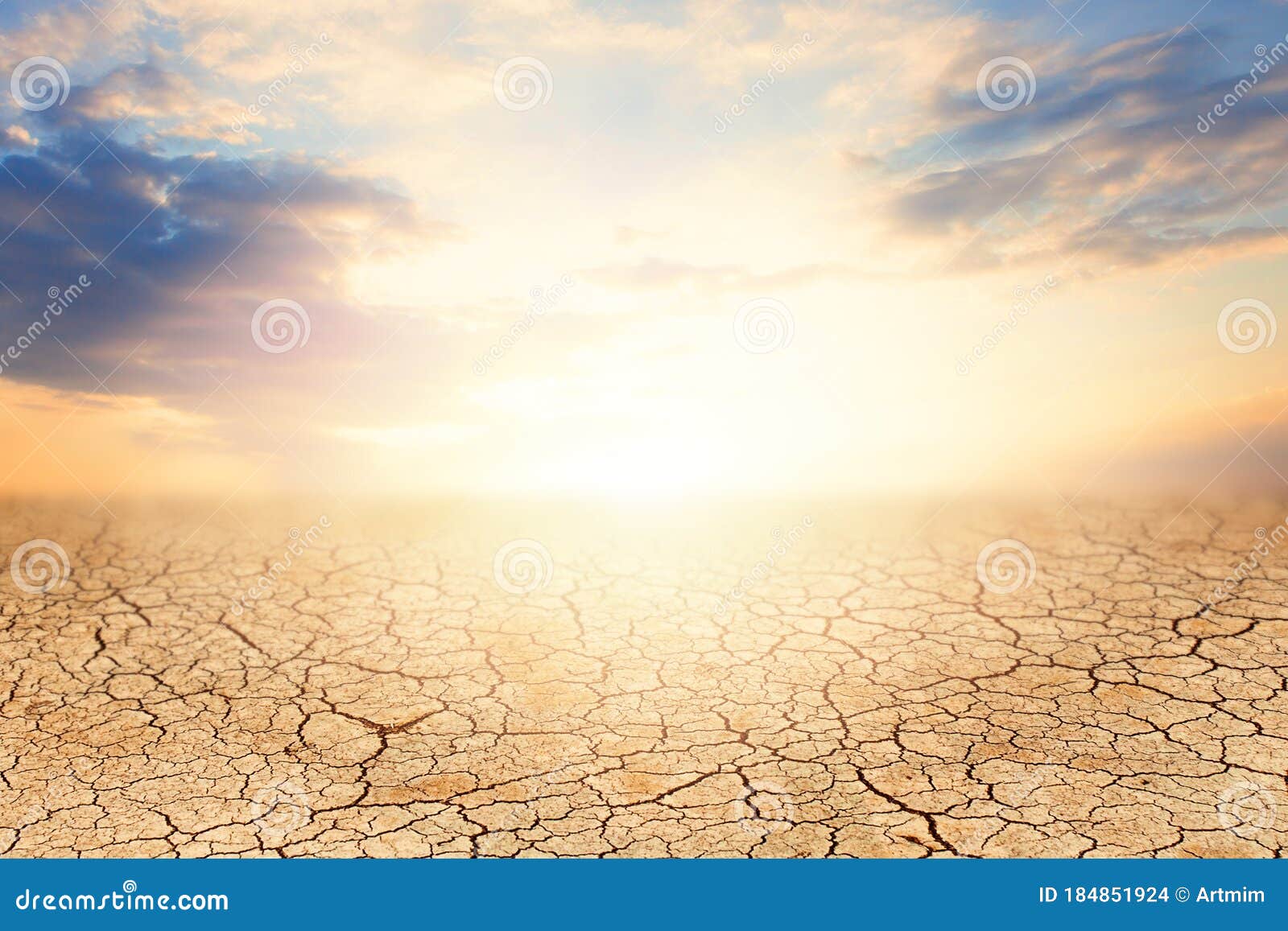 Empty Withered Deserted Land Background with Sky Clouds Stock Photo ...