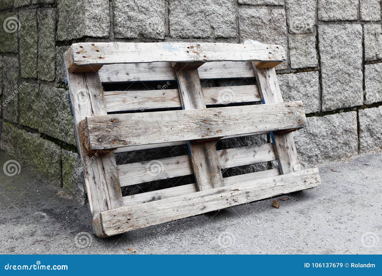 Pallet leaning on a wall stock image. Image of freight - 106137679