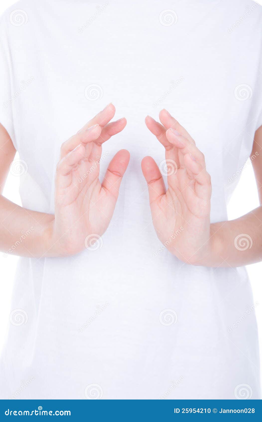 Empty Woman Hands Over Body. Stock Photo - Image of holding, human ...