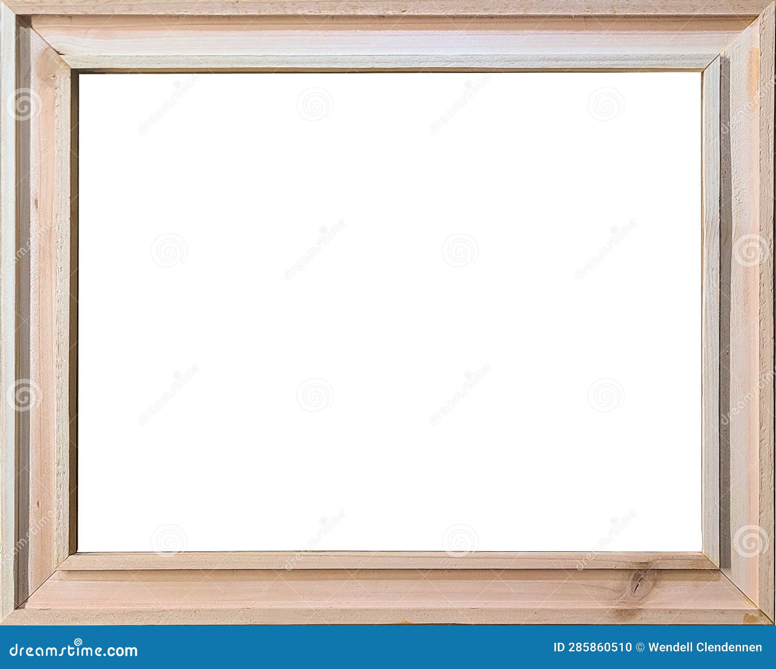 Empty Wood Photo Frame with Grooved Face Stained a Light Brown Stock ...
