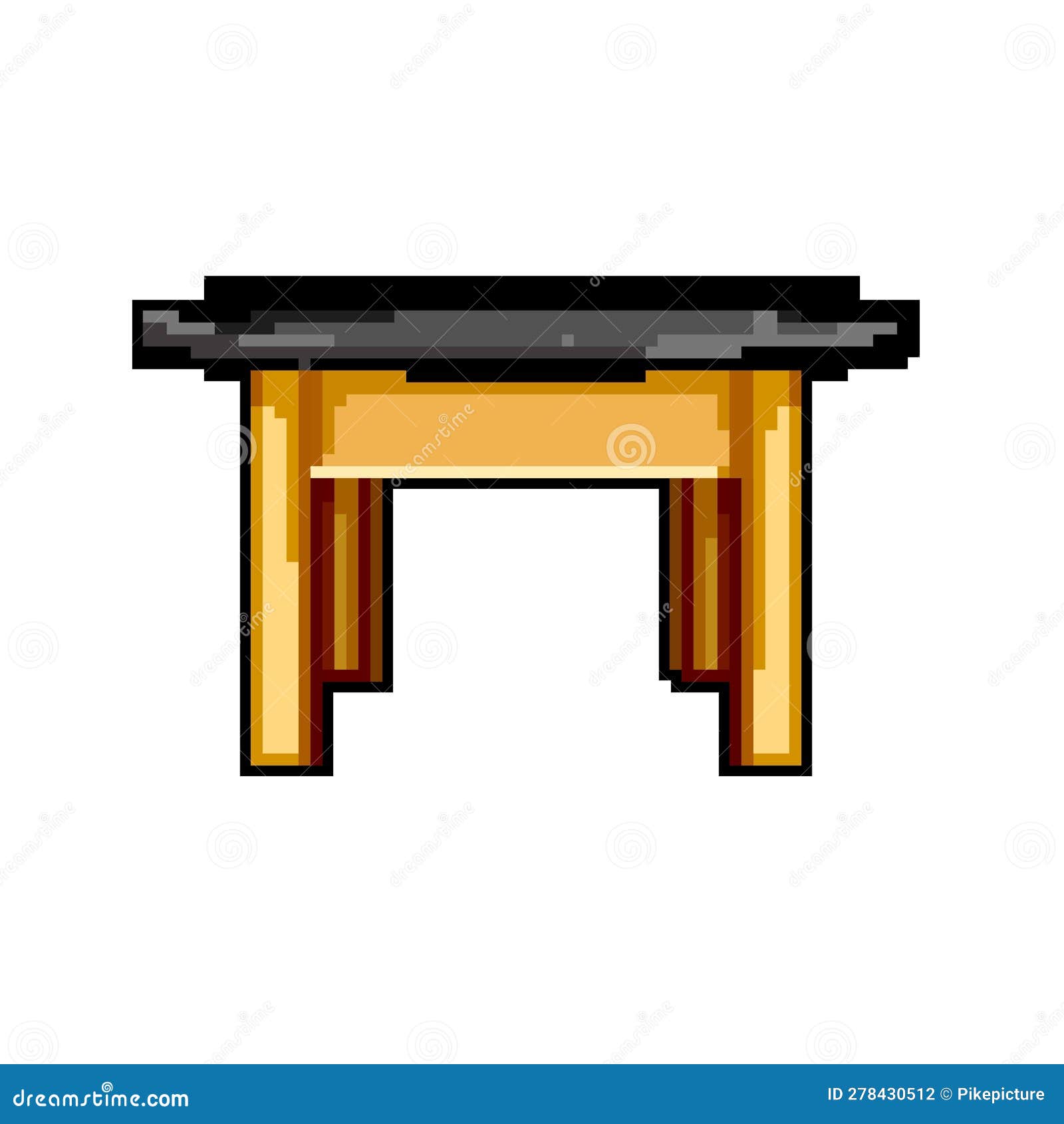 Empty Wood Table Game Pixel Art Vector Illustration Stock Vector ...
