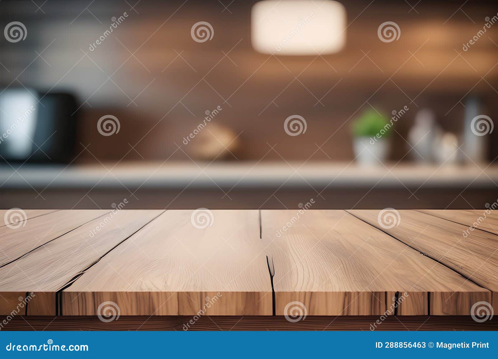 Wood Table Product Presentation with Interior Background Stock ...