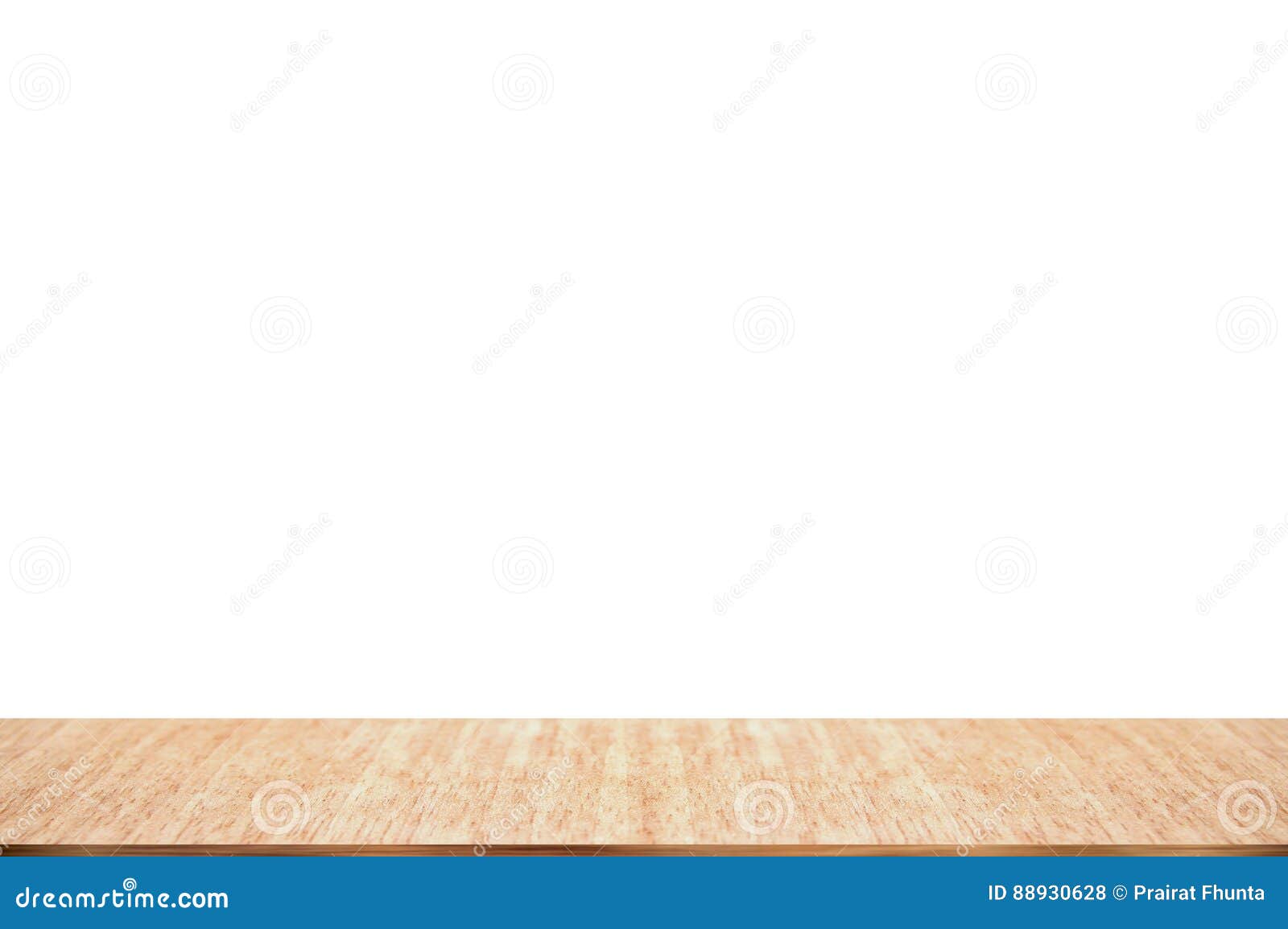 Empty Wood Table Top Isolate on White Background. Stock Photo - Image ...