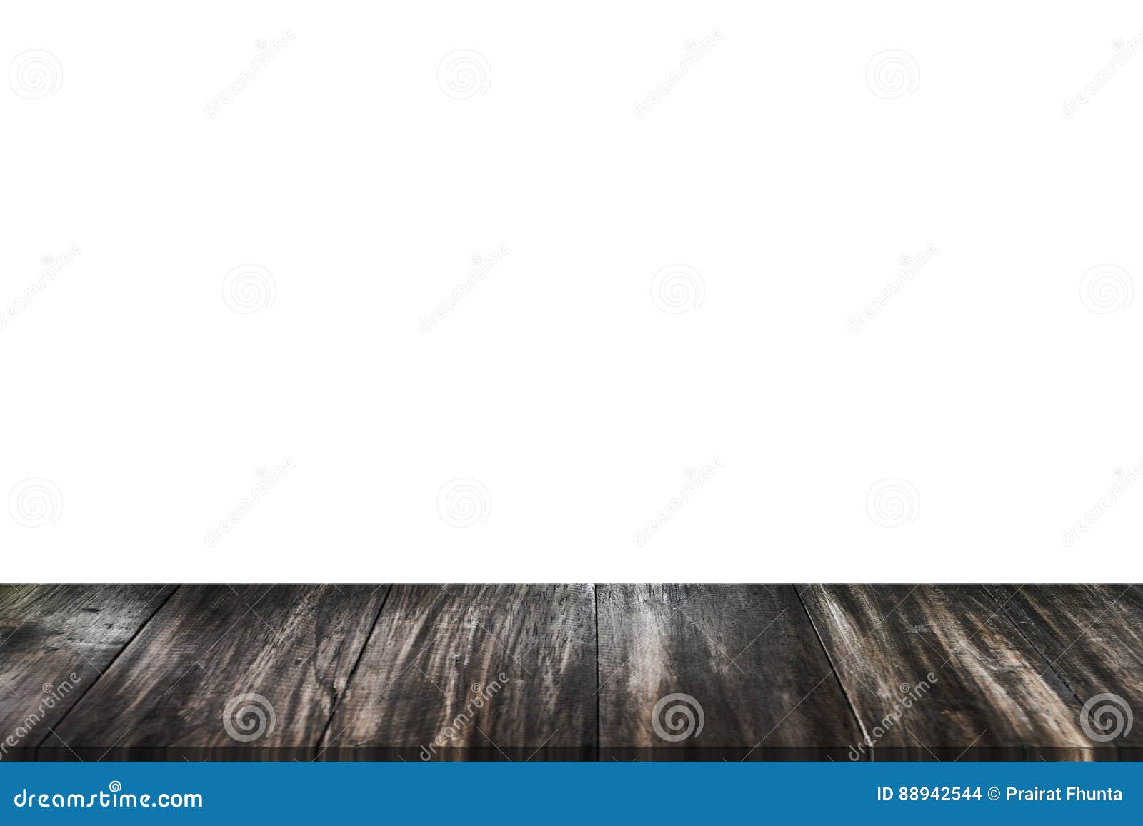 Empty Wood Table Top Isolate on White Background. Stock Photo - Image ...