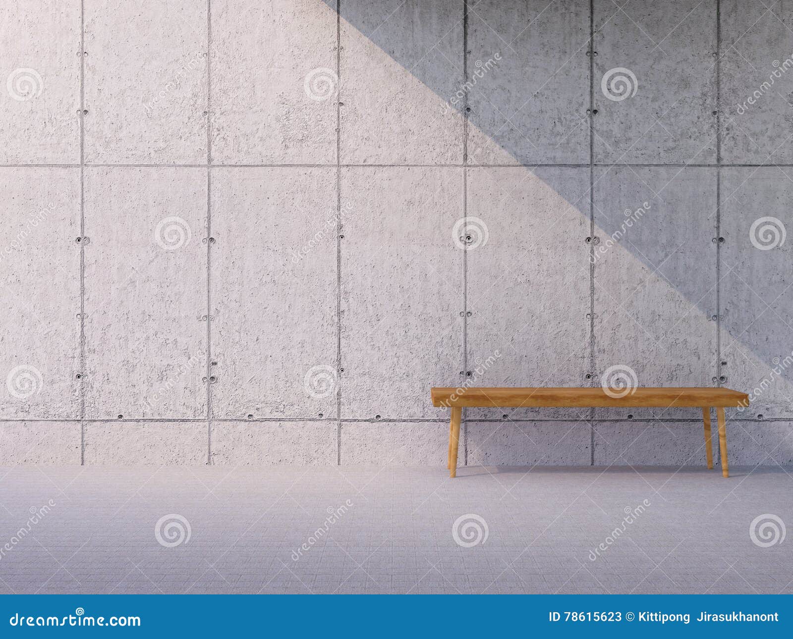 Empty wooden bench outdoor stock illustration. Illustration of table ...
