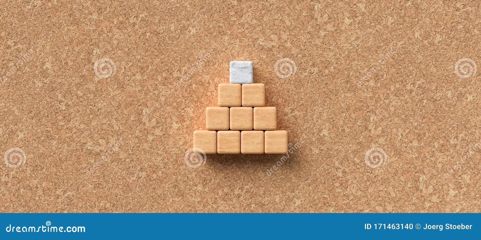 Empty Wooden Blocks for Own Text Formed As a Pyramid - 3D Rendered ...