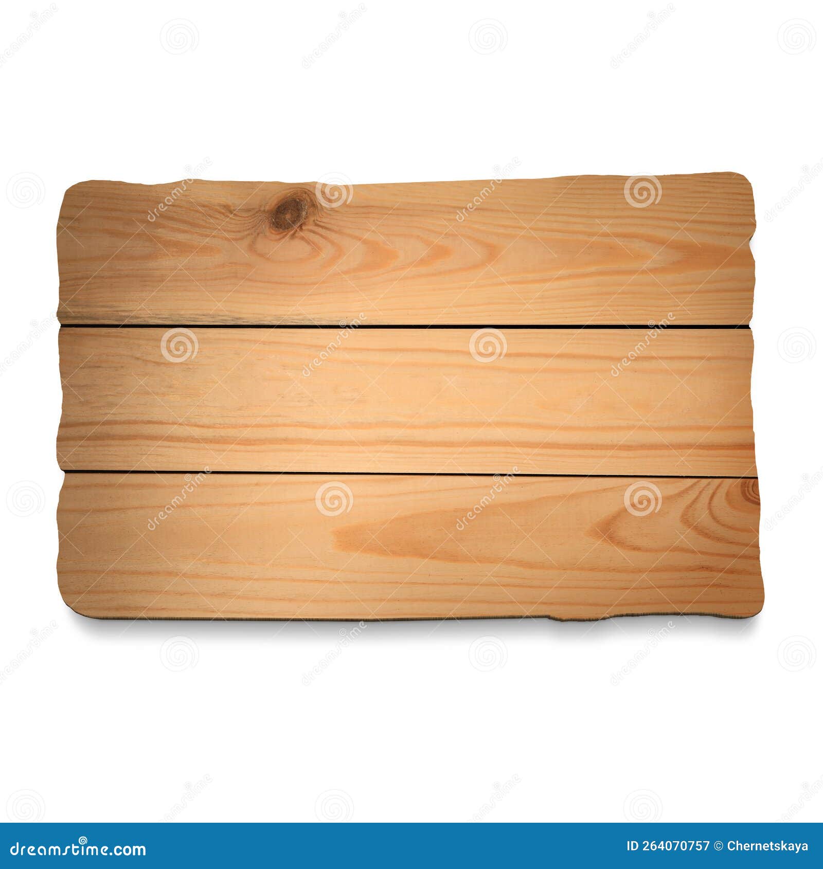 Empty Wooden Board Isolated on White. Mockup for Design Stock Image ...