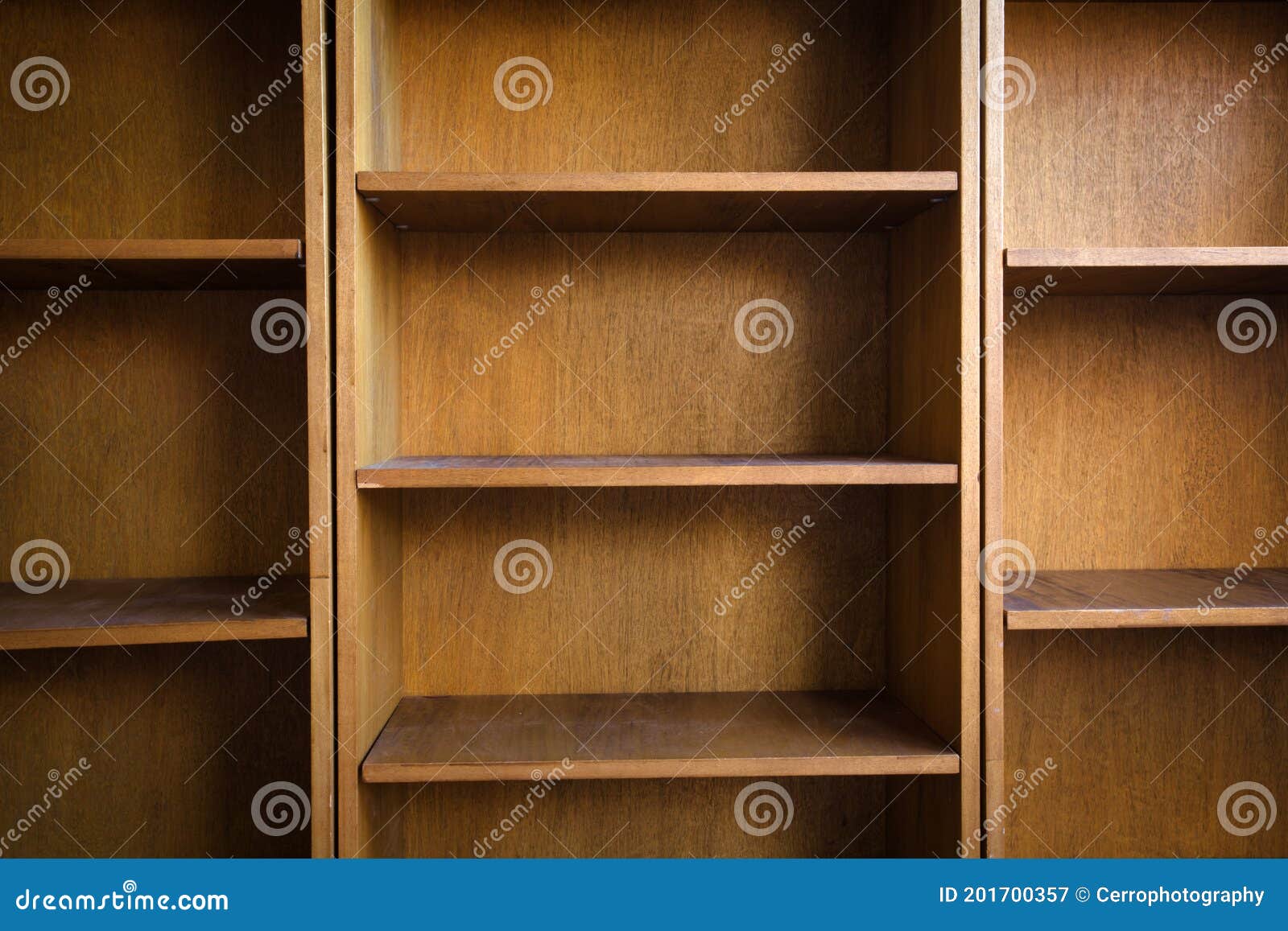 Empty Wooden Book Shelf with or Storage Rack Modern Retro Design, Copy ...