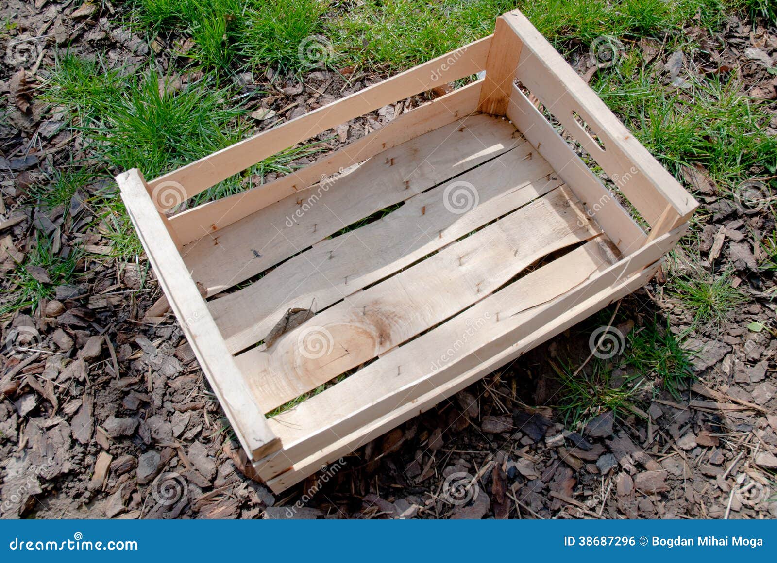 Empty wooden box on ground stock photo. Image of crate - 38687296