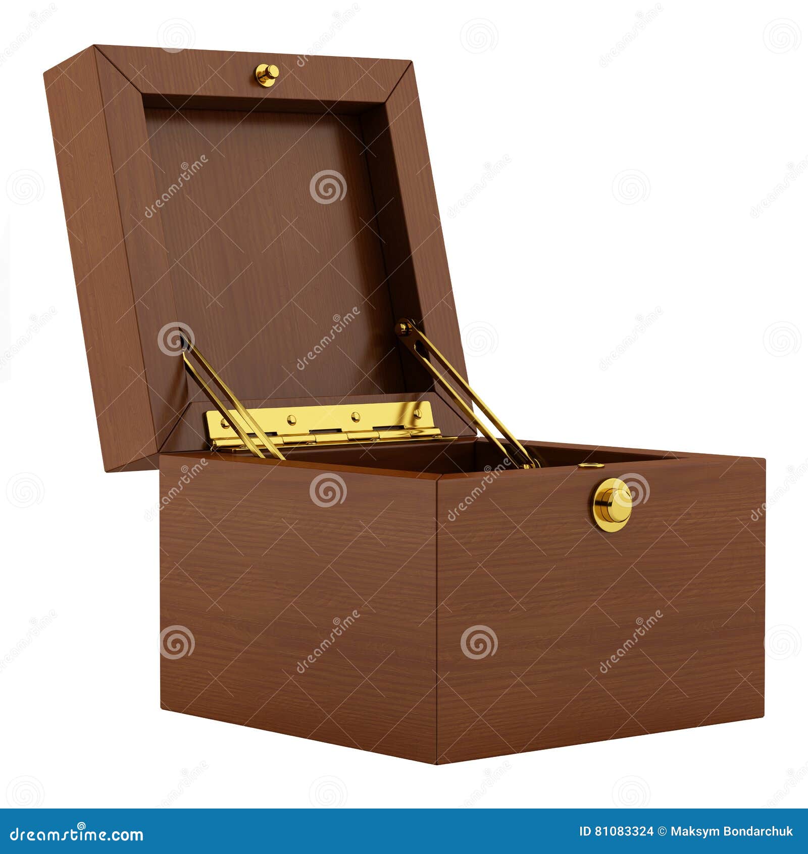 Empty Wooden Box Isolated on White Stock Illustration - Illustration of ...