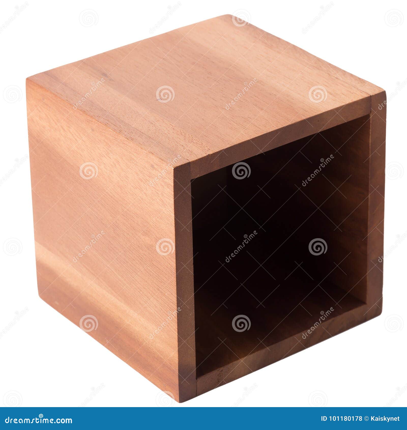 Empty Wooden Box Isolated on White Background Stock Photo - Image of ...