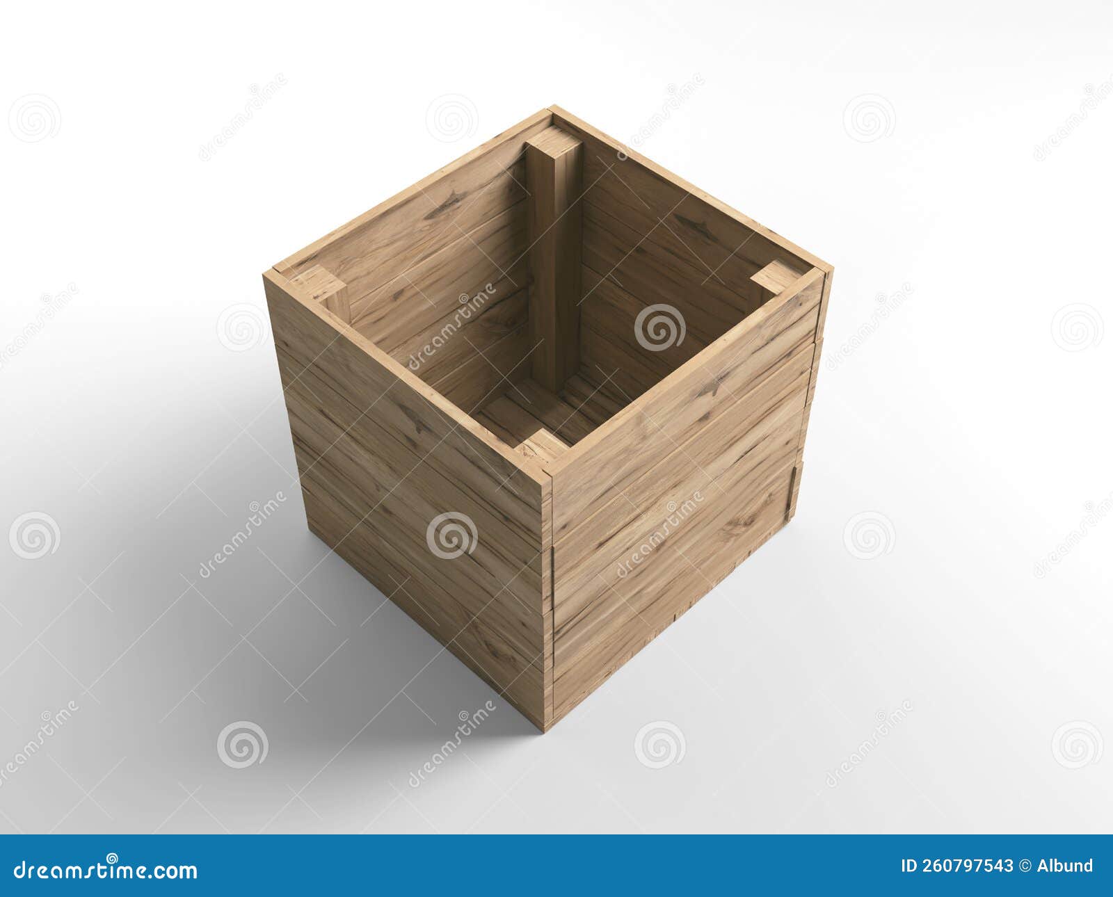 Empty Wooden Box stock illustration. Illustration of container - 260797543