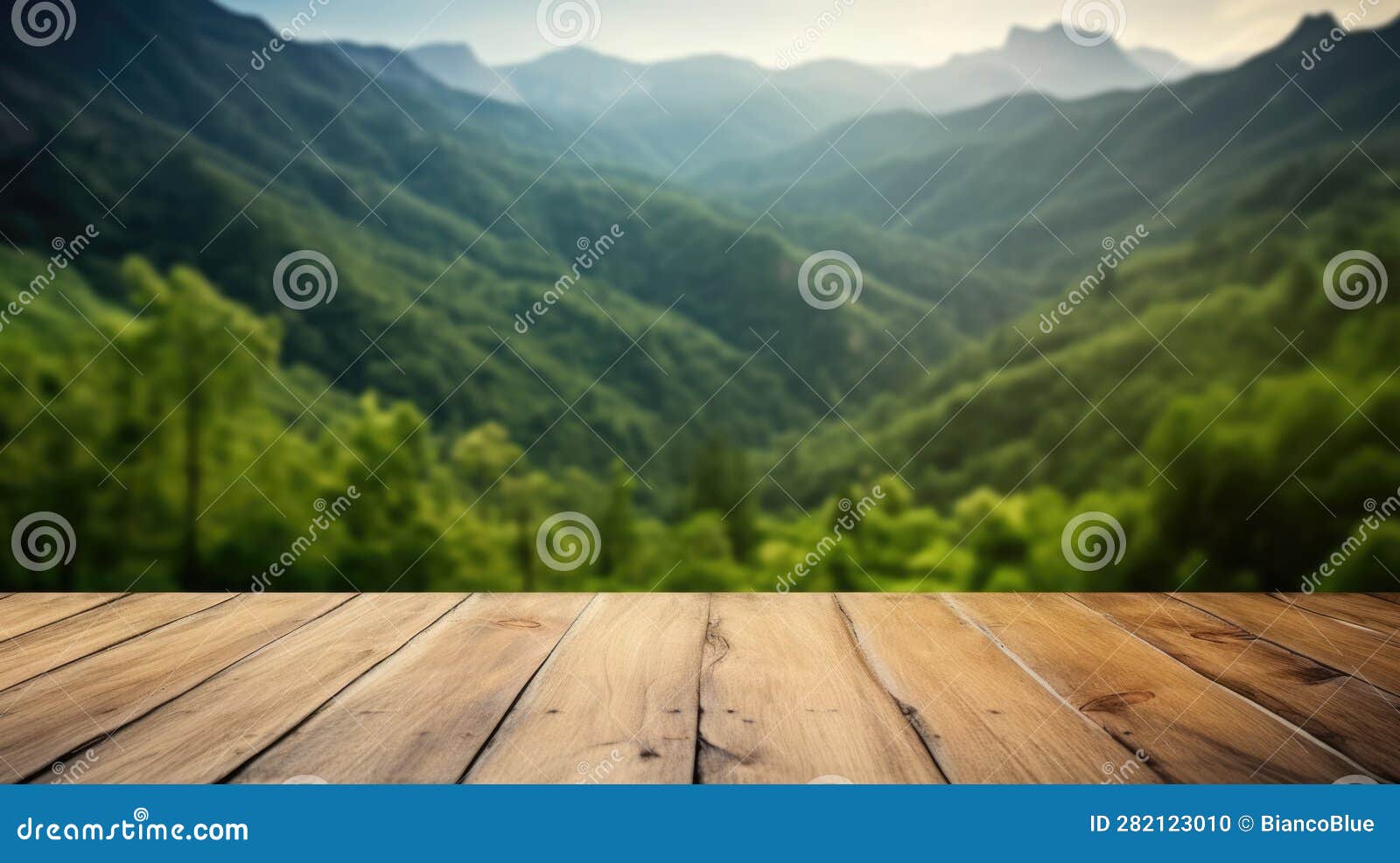 The Empty Wooden Brown Table Top with Blur Background of Trekking Path ...