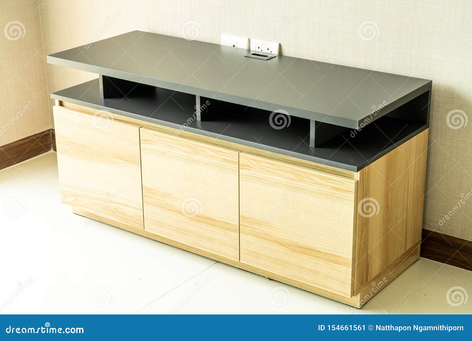 Empty Cabinet in Room Interior Stock Image - Image of concept, book ...