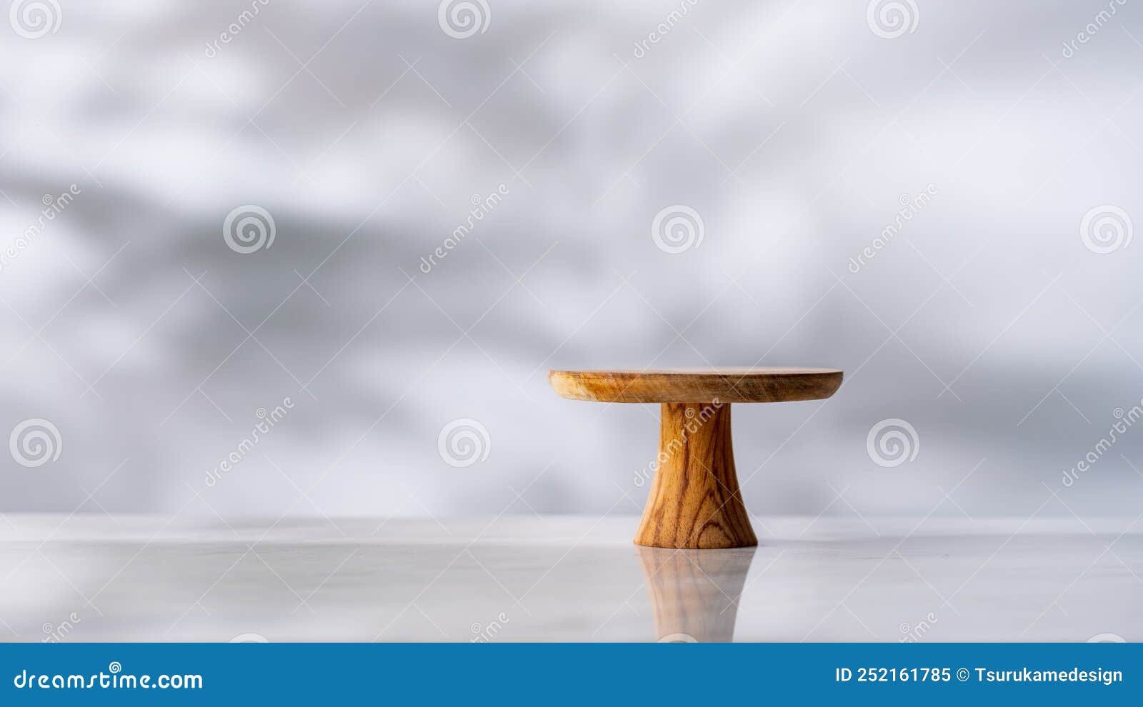 Empty Wooden Cake Stand on White Background. Stock Image - Image of ...