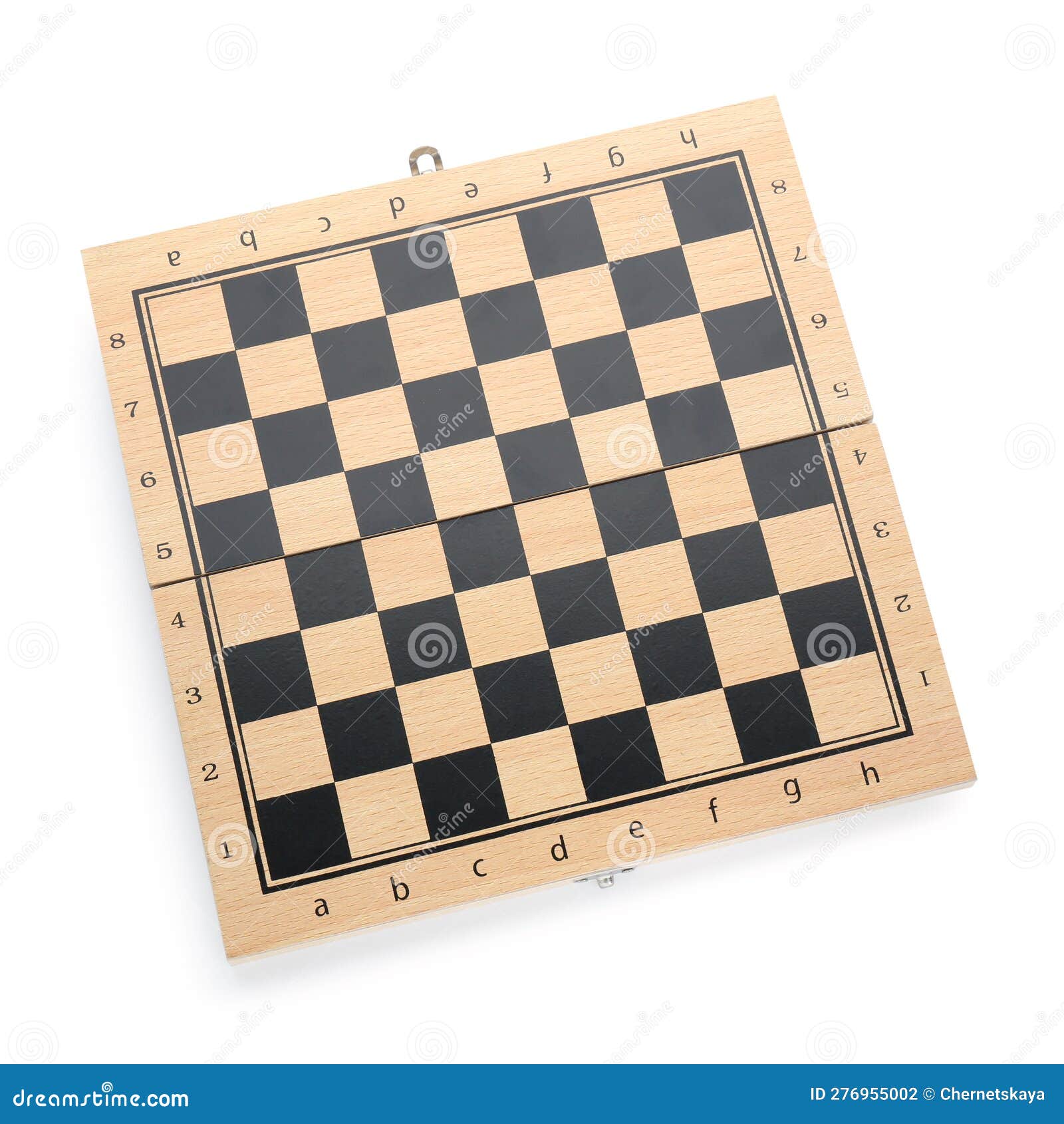 Empty Wooden Checkerboard Isolated on White Stock Photo - Image of ...