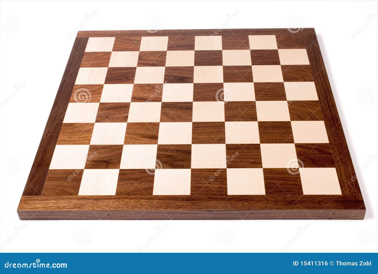 Empty wooden chess board stock photo. Image of perspective - 15411316