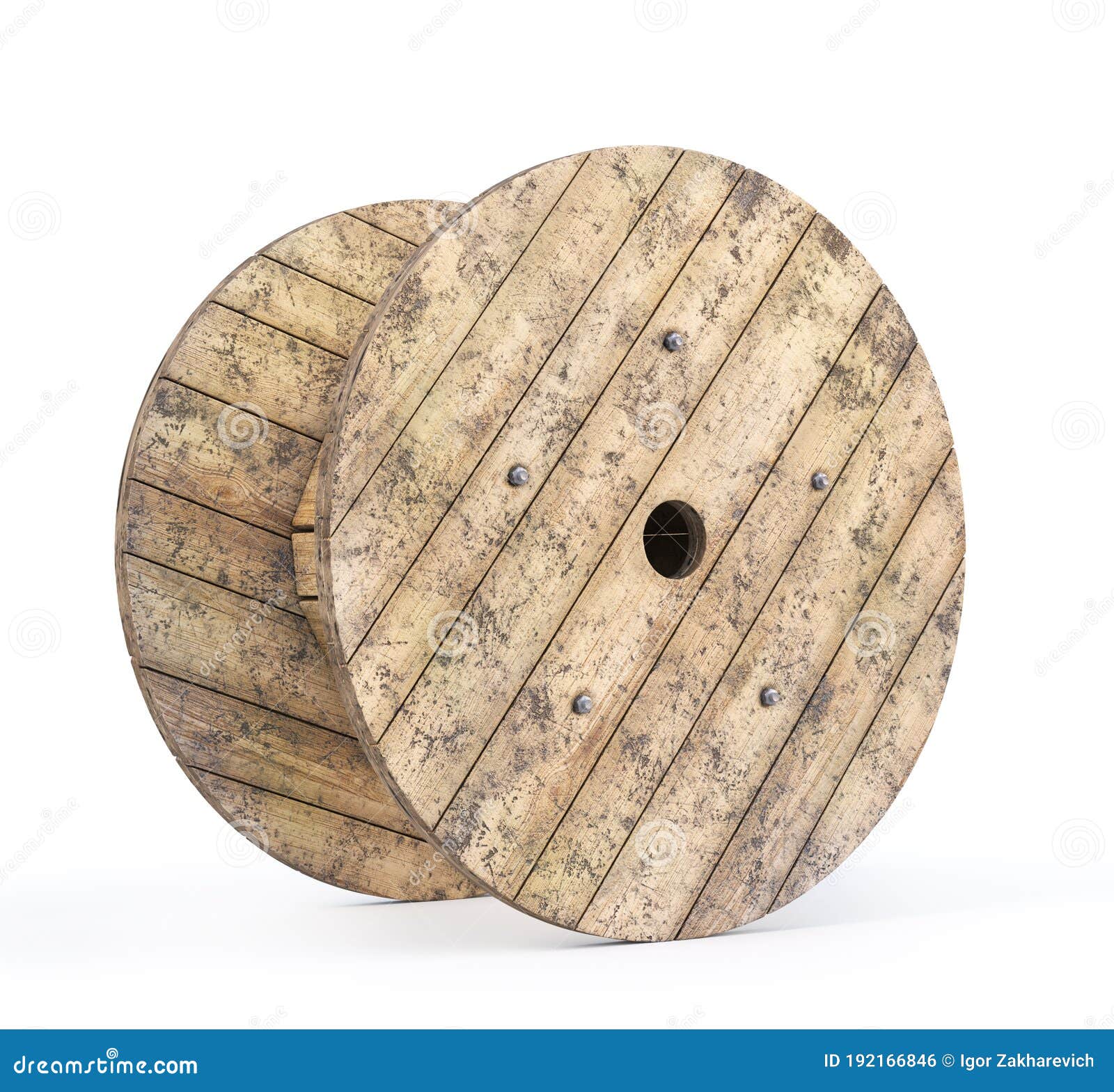 Empty Wooden Coil for Cable. Stock Illustration - Illustration of ...