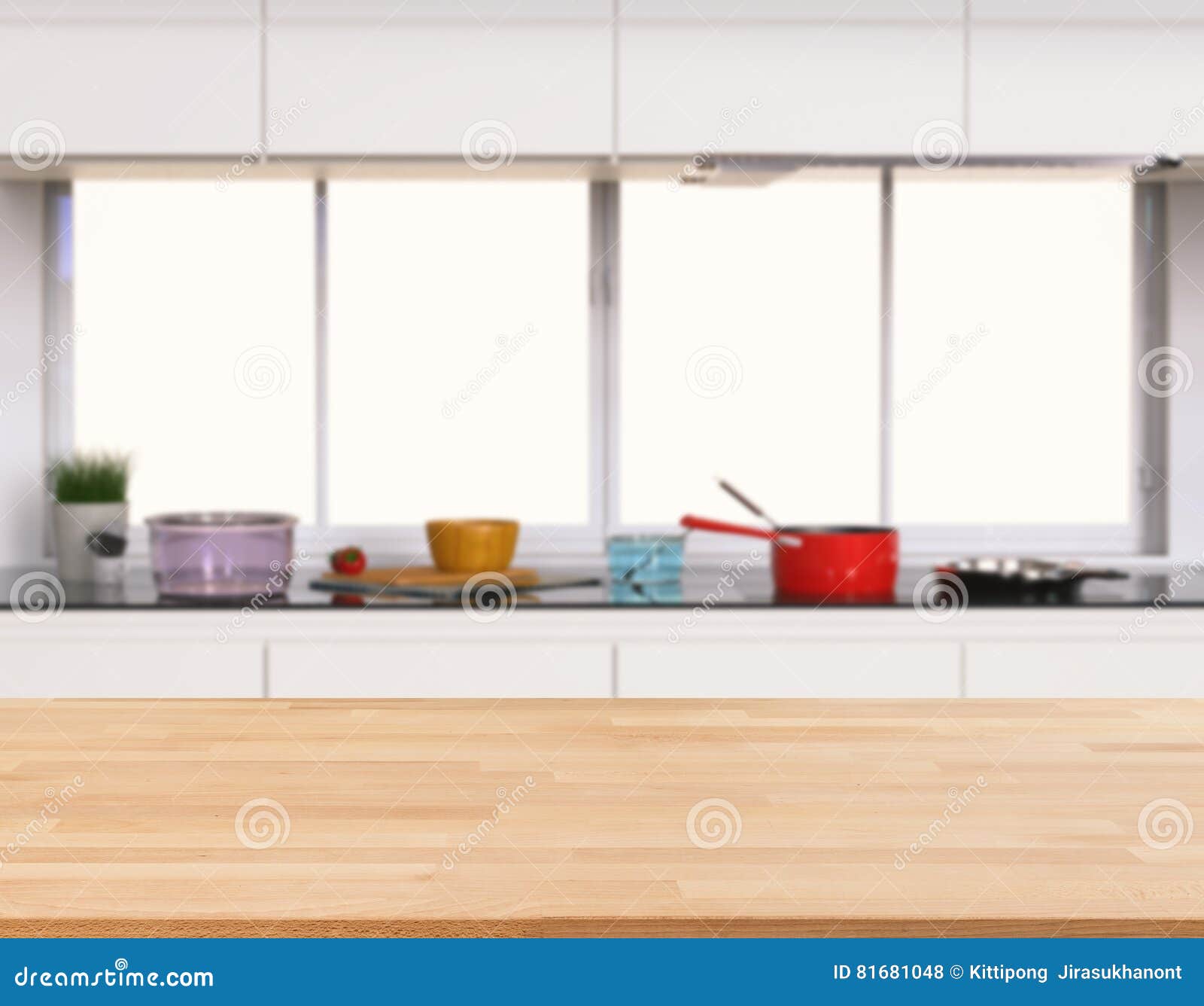 Empty wooden counter top stock photo. Image of cabinetry - 81681048