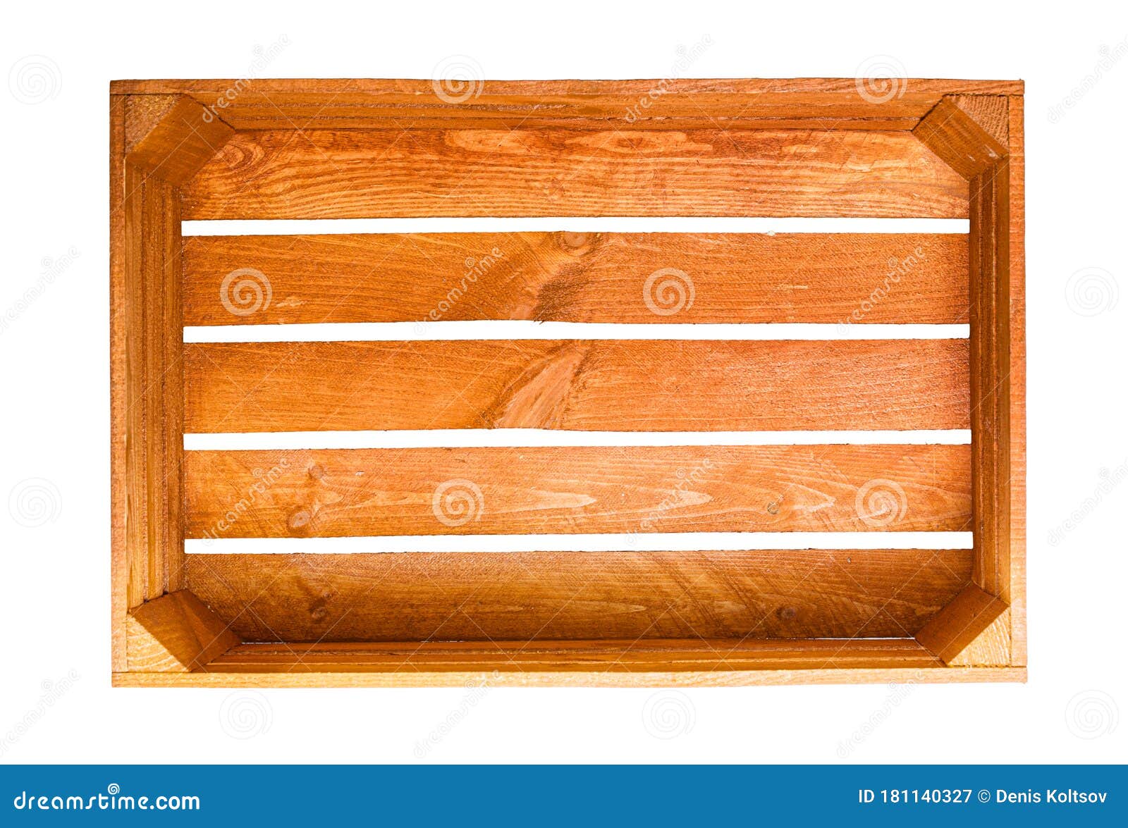 Empty Wooden Crate Box Isolated on White Background. Stock Image ...