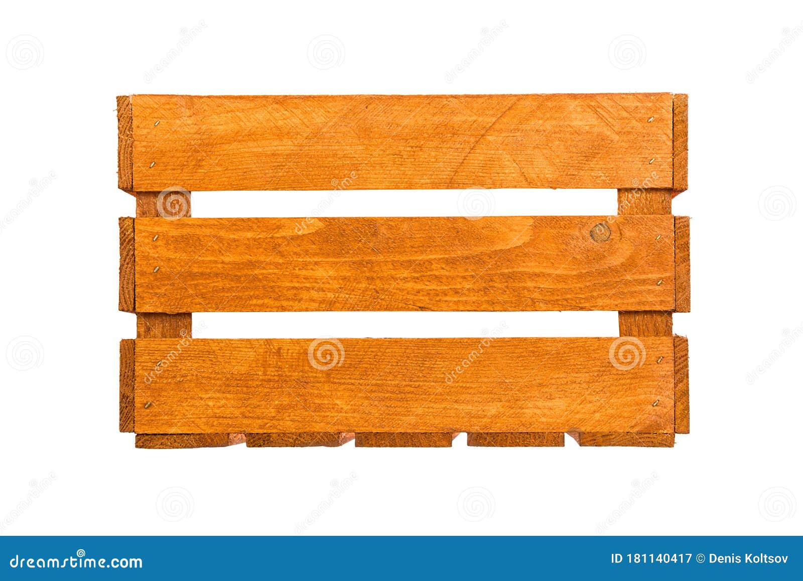 Empty Wooden Crate Box Isolated on White Background. Stock Image ...