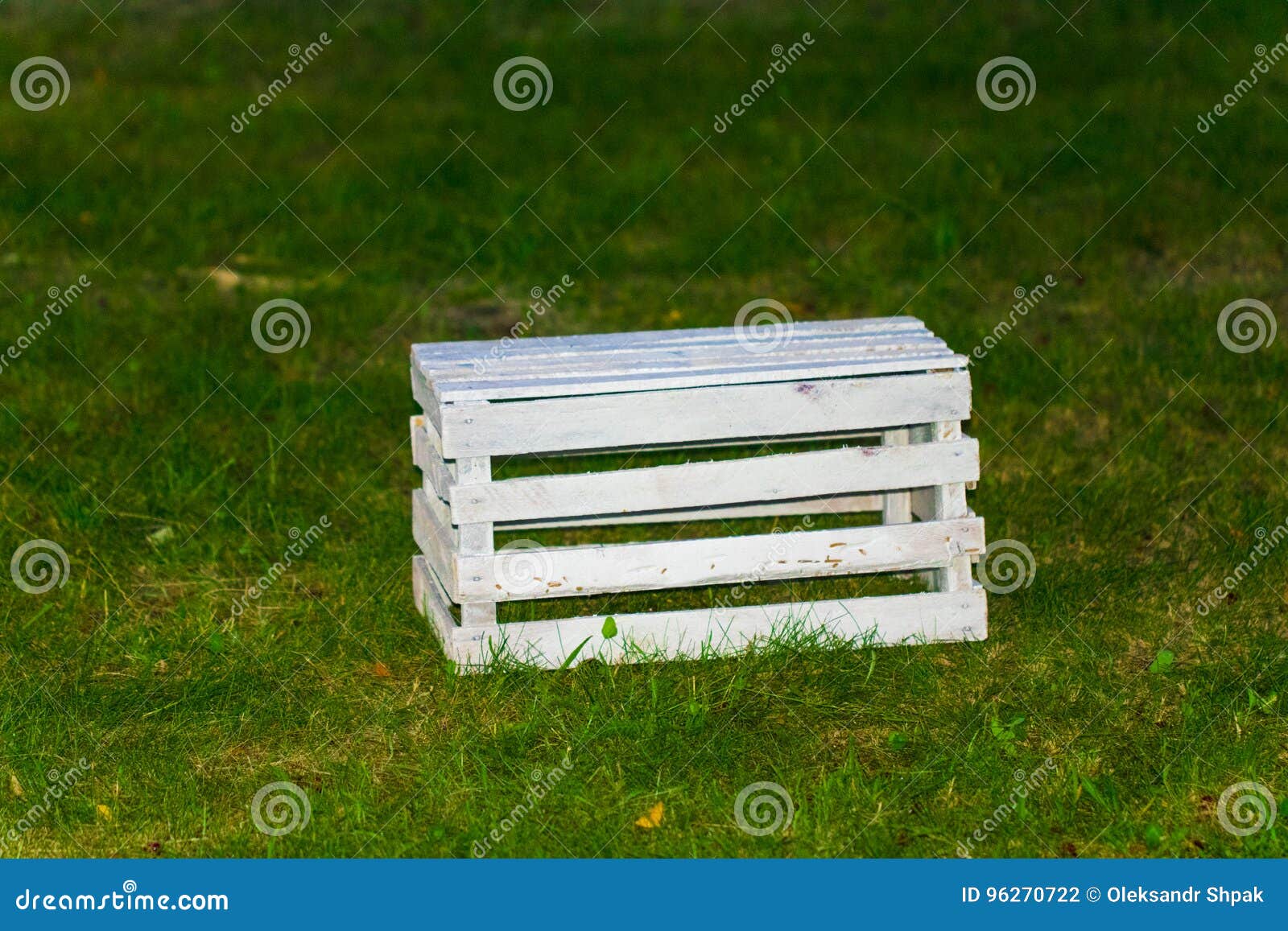 Empty Wooden Crate on Green Grass, Outside Stock Photo - Image of ...