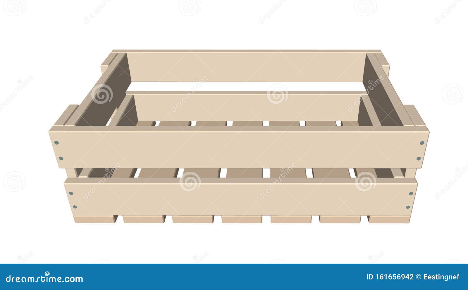Empty Wooden Crate. Isolated on White Background. Vector Illustration ...