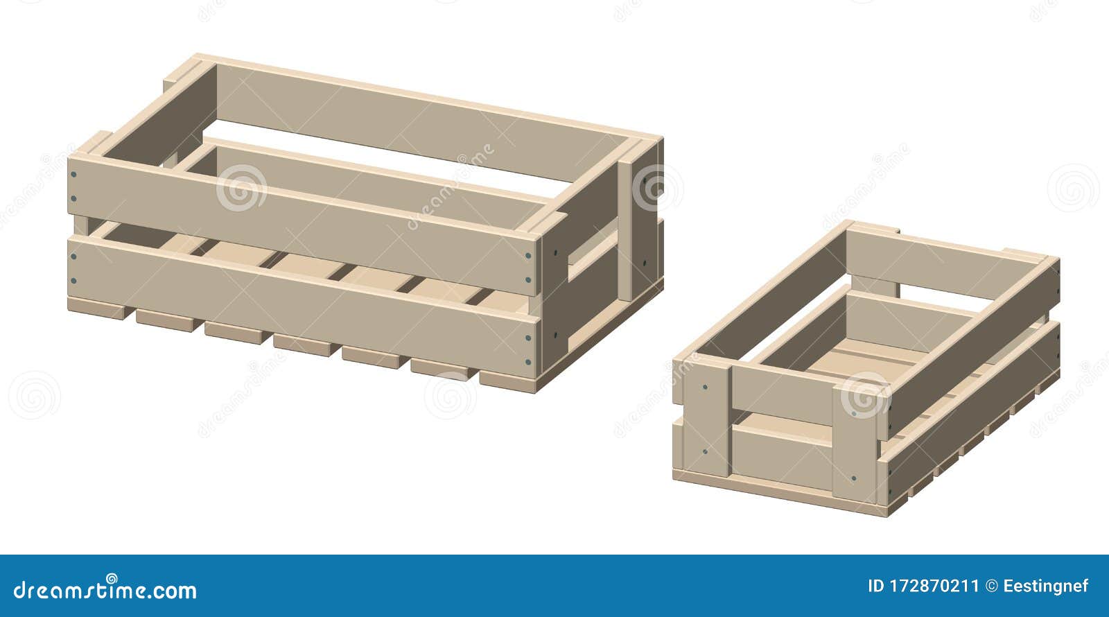 Empty Wooden Crate. Isolated on White Background. Vector Illustration ...