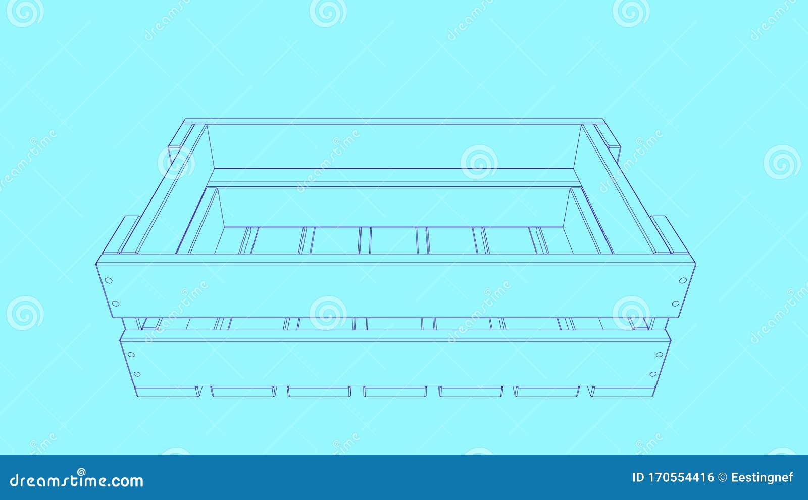 Empty Wooden Crate. Vector Outline Illustration Stock Vector ...