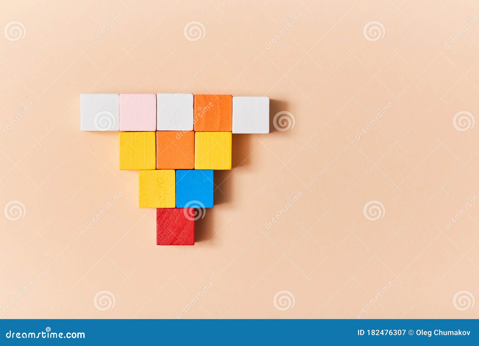 Empty Wooden Cubes Mockup, Copy Space. Template with Colourful Blocks ...
