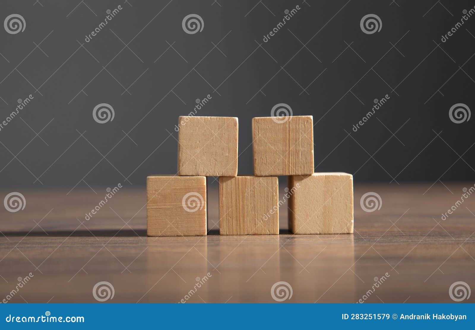 Empty Wooden Cubes on the Table Stock Image - Image of design, cubes ...