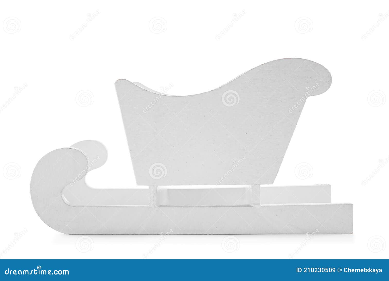 Empty Wooden Decorative Sleigh on White Background Stock Image - Image ...