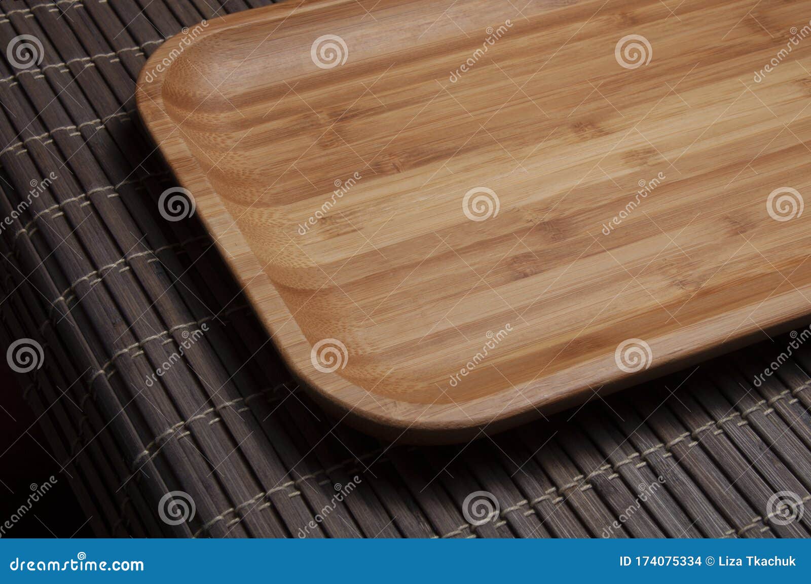 Empty Wooden Dish without Food Natural Stock Photo - Image of food ...
